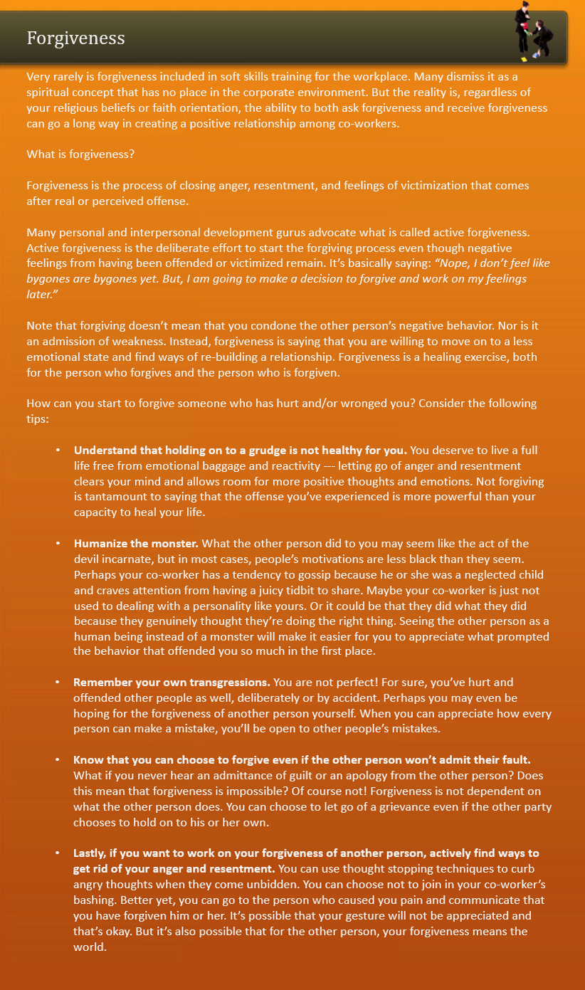 Forgiveness - FreshSkills